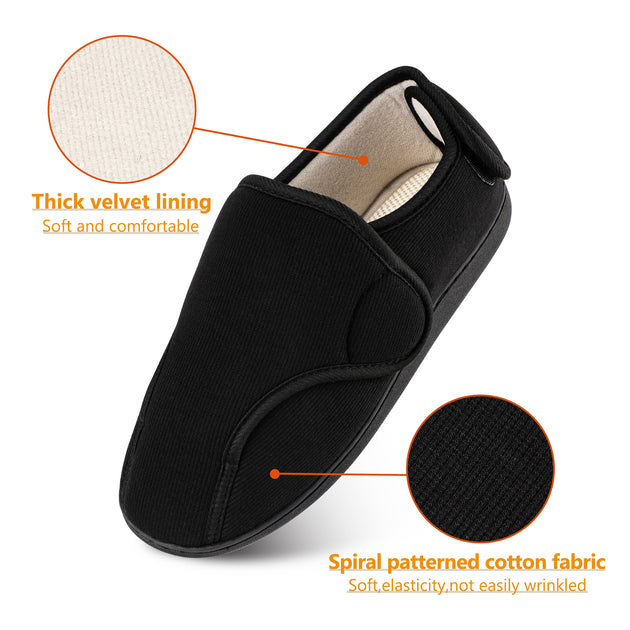 Diabetic Shoes for Men Extra Wide Adjustable Velcro Shoes for Swollen ...